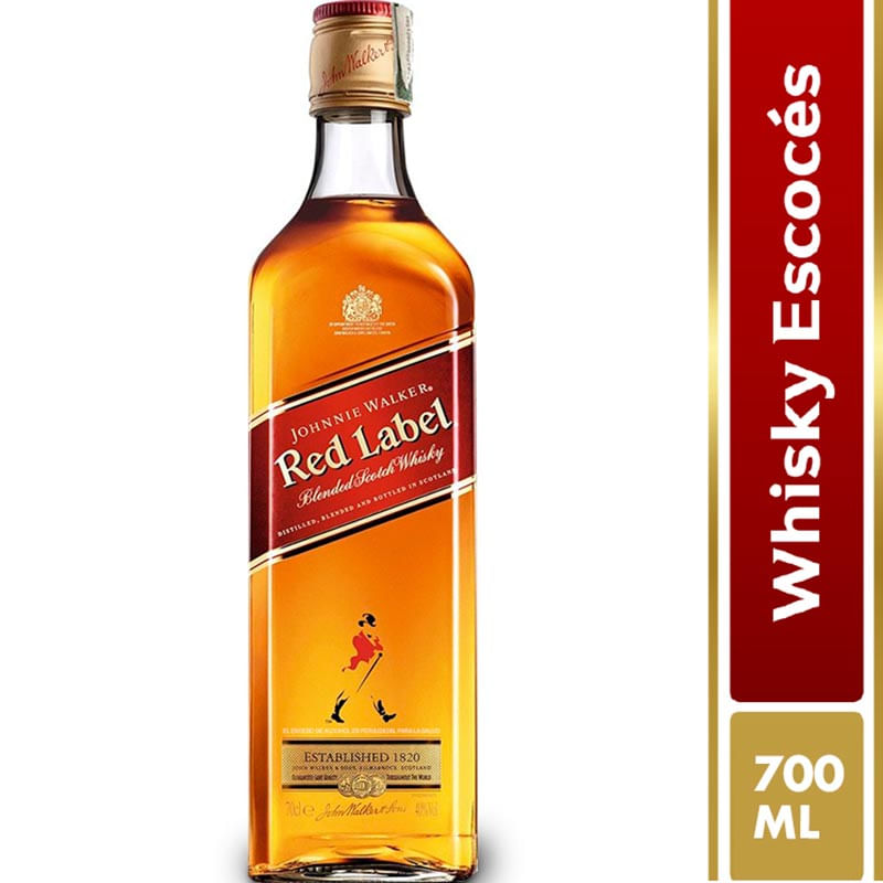 Whisky Johnnie Walker Red Label x 700 ml - Supermercado Megatiendas