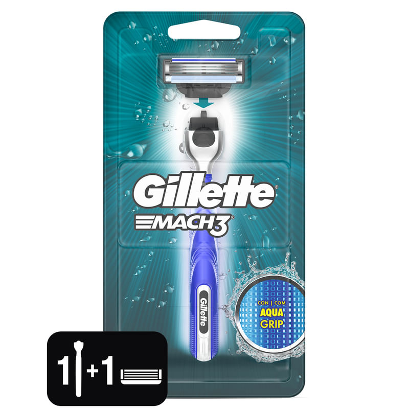Máquina de Afeitar Gillette Base Aqua Grip x 1 und - Supermercado ...