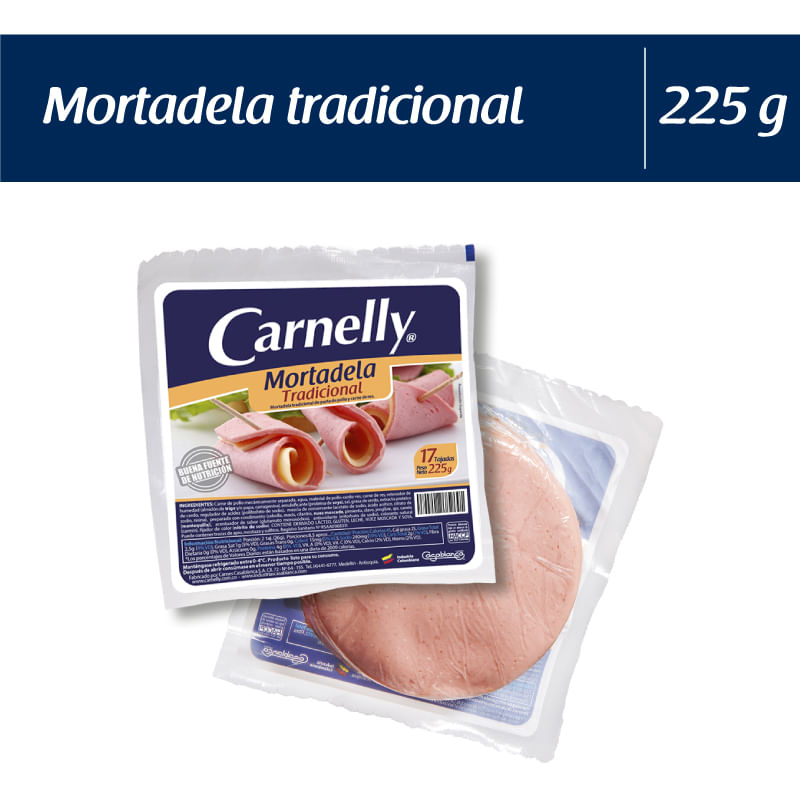 Mortadela Carnelly Tradicional x 225 g - Supermercado Megatiendas