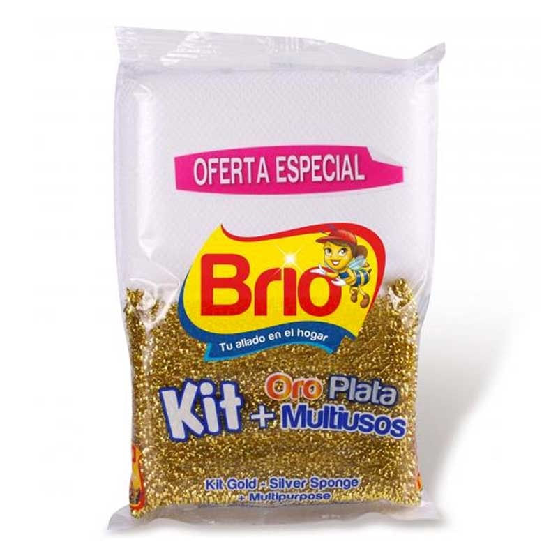 Kit Esponja Brio Oro Plata x 1 und + Multiusos - Megatiendas
