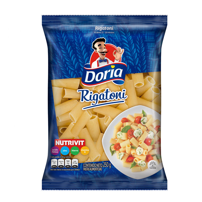 Pasta Doria Rigatoni x 250 g - Supermercado Megatiendas