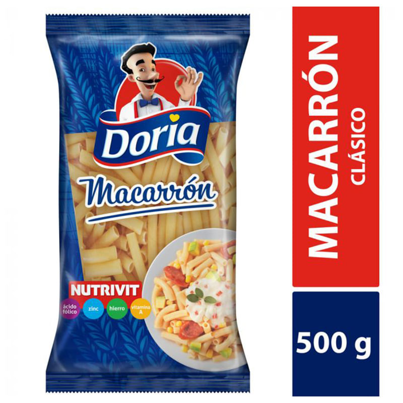 Pasta Macarrón Doria x 500 g - Supermercado Megatiendas