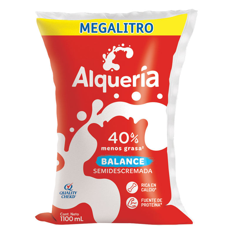 Leche Liquida Alqueria Semidescremada x 1100 ml - Megatiendas