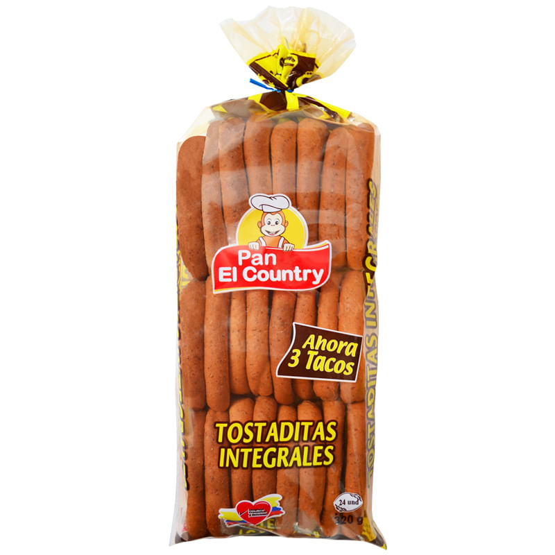 Tostadas Integral Pan Country x 24 unds - Megatiendas