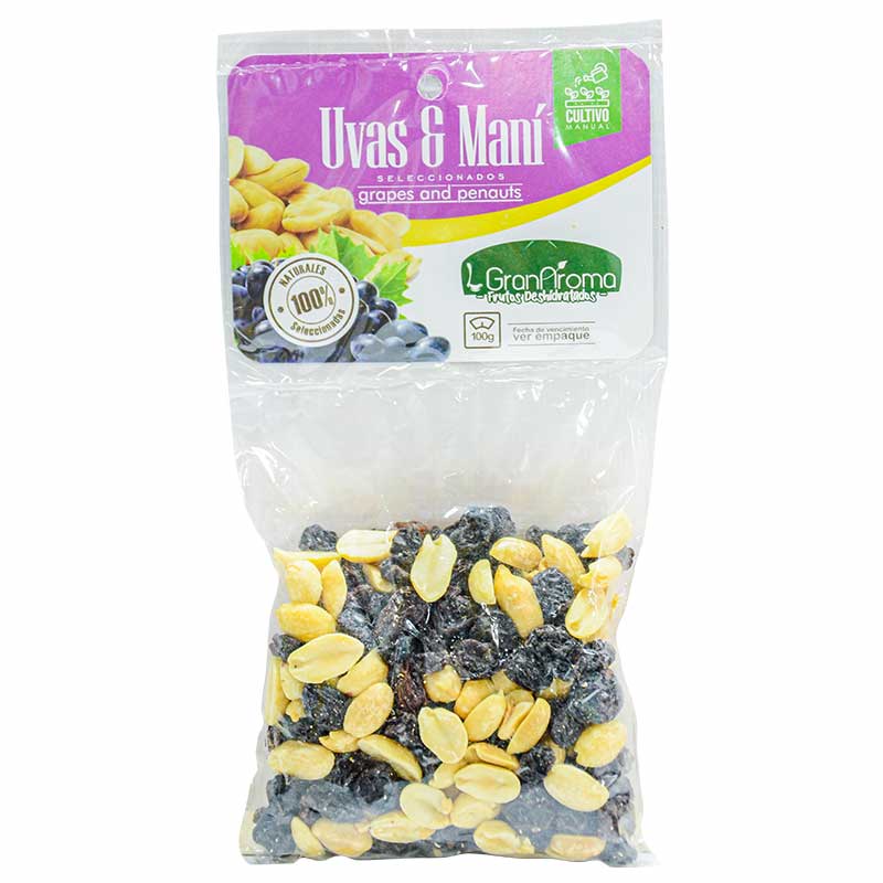 Mani con Uvas Granaroma Bolsa x 100 g - Supermercado Megatiendas