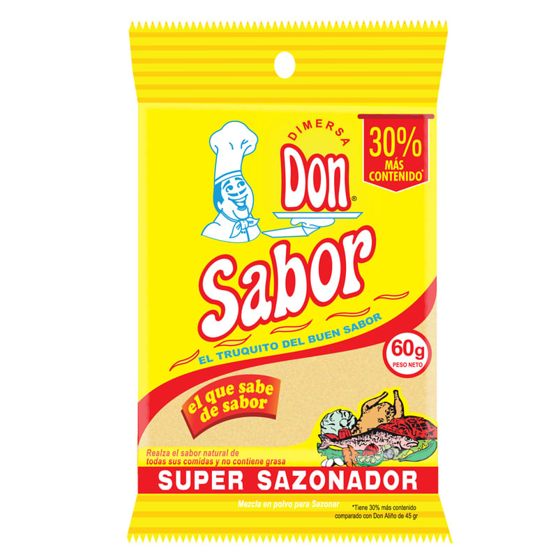 Sazonador Don Sabor Polvo x 60 g - Supermercado Megatiendas