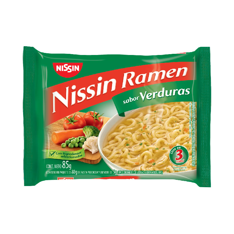 Sopas Nissin Ramen Sabor a Verduras x 85 g - Supermercado Megatiendas