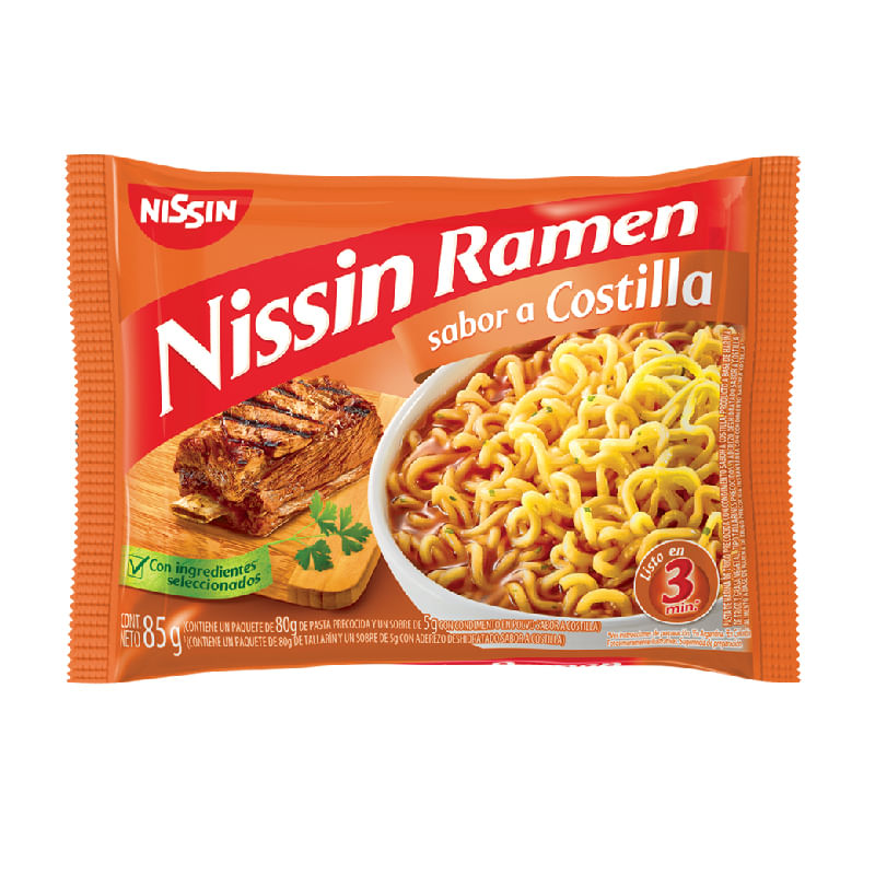Sopas Nissin Ramen Sabor a Costilla x 85 g - Supermercado Megatiendas