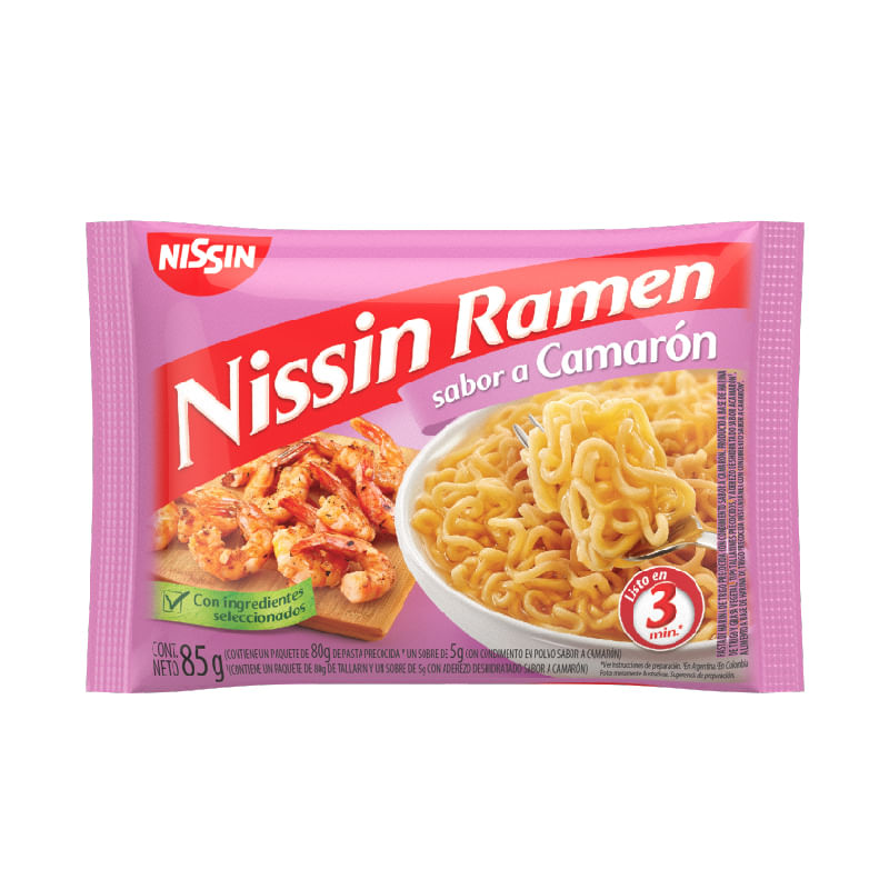 Sopas Ramen Nissin Sabor a Camarón x 85 g - Supermercado Megatiendas