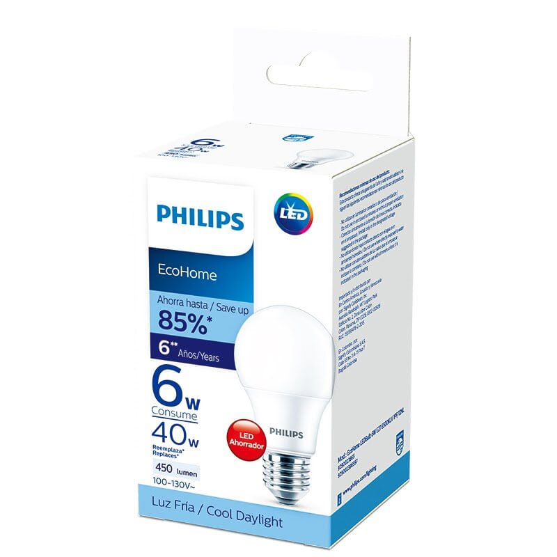Bombillo Phillips Led Signify 6 W Luz Blanca x 1 und - Supermercado ...