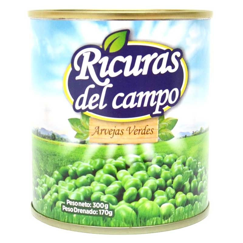 Arvejas Verdes Ricuras Del Campo Natural x 300 g - Supermercado Megatiendas