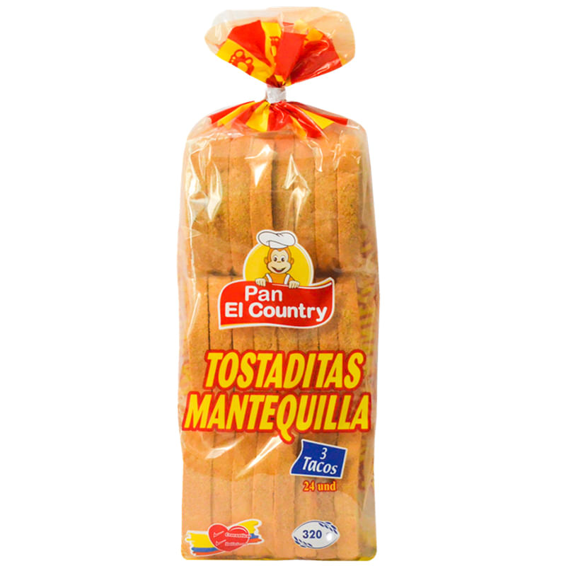 Tostadas de Mantequilla Pan Country x 24 unds - Supermercado Megatiendas