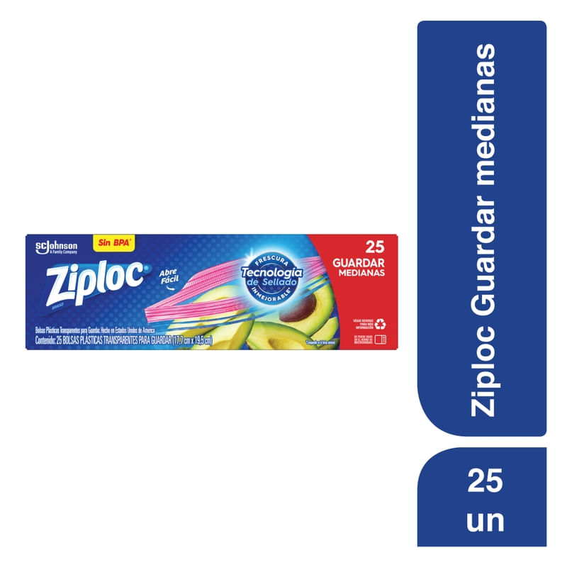 Bolsa Ziploc Doble Cierre x 25 unds - Supermercado Megatiendas