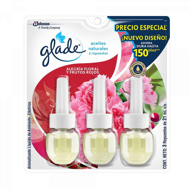 Ambientador Aceite Glade Harmony 3 unds x 21 ml c/u - Supermercado Megatiendas