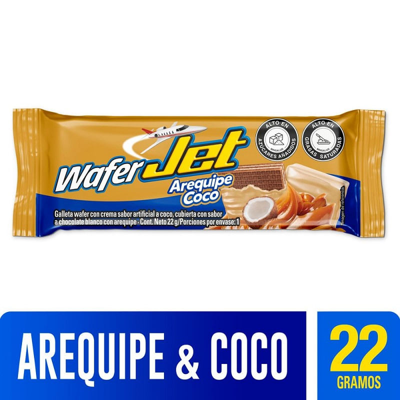 Galletas Dulces Jet Wafer Arequipe Coco x 22 g - Megatiendas