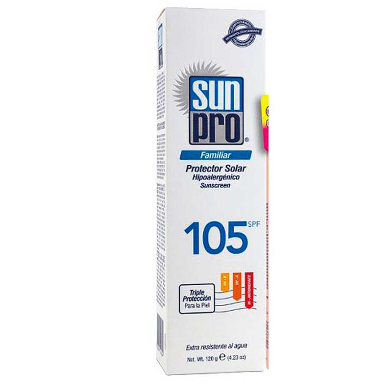 Protector Solar Sunpro SPF 105 x 120 g - Supermercado Megatiendas