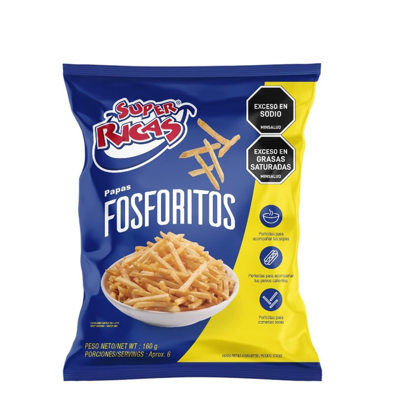 Papas Super Ricas Fosforito Natural x 160 g - Supermercado Megatiendas