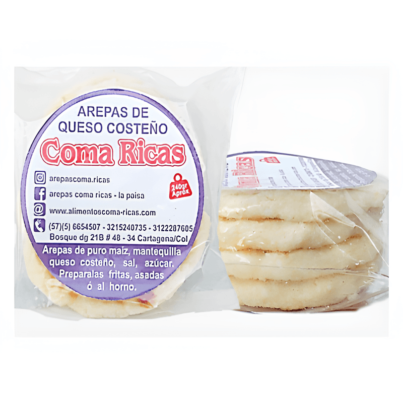 Arepa de Maíz Coma Ricas Con queso x 200 g - Supermercado Megatiendas