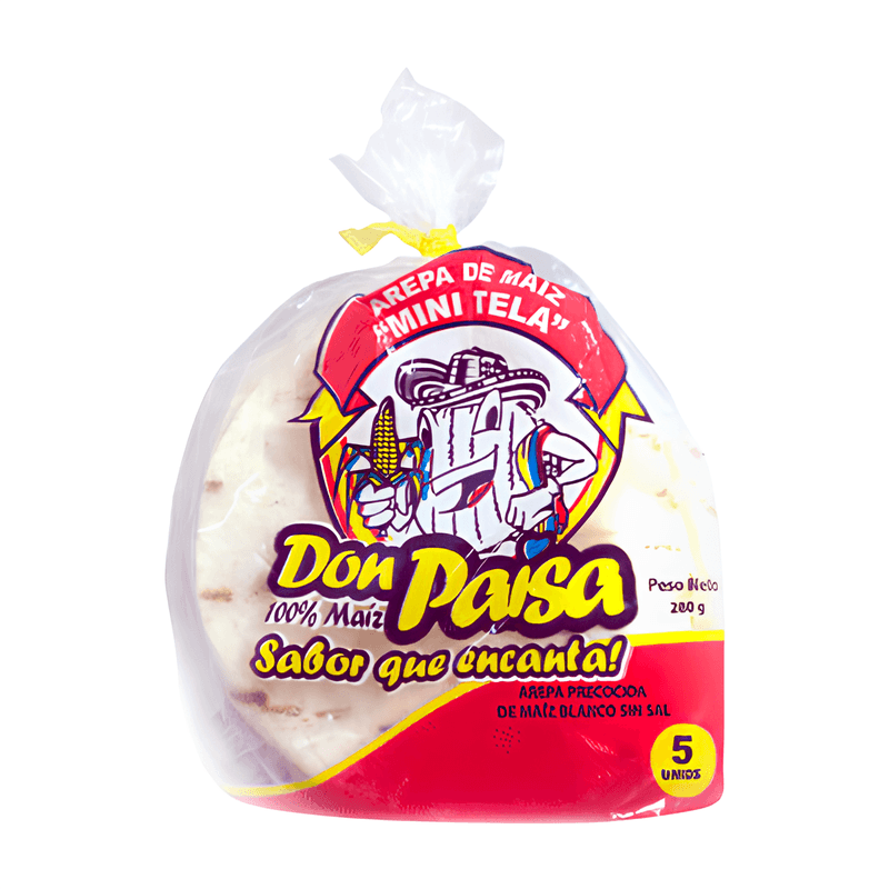 Arepa de Maíz Don Paisa Mini Tela 5 unds x 56 g c/u - Megatiendas