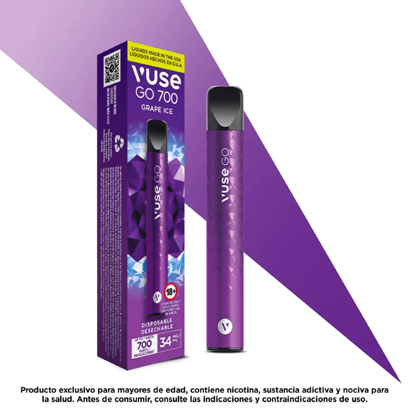 Vapeador Vuse Go 700 Grape Ice 3% x 1 und - Supermercado Megatiendas