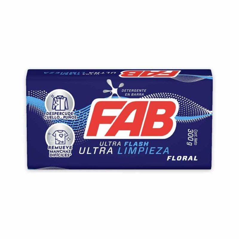 Jabón en Barra Fab Ultra Flash Floral x 300 g - Supermercado Megatiendas