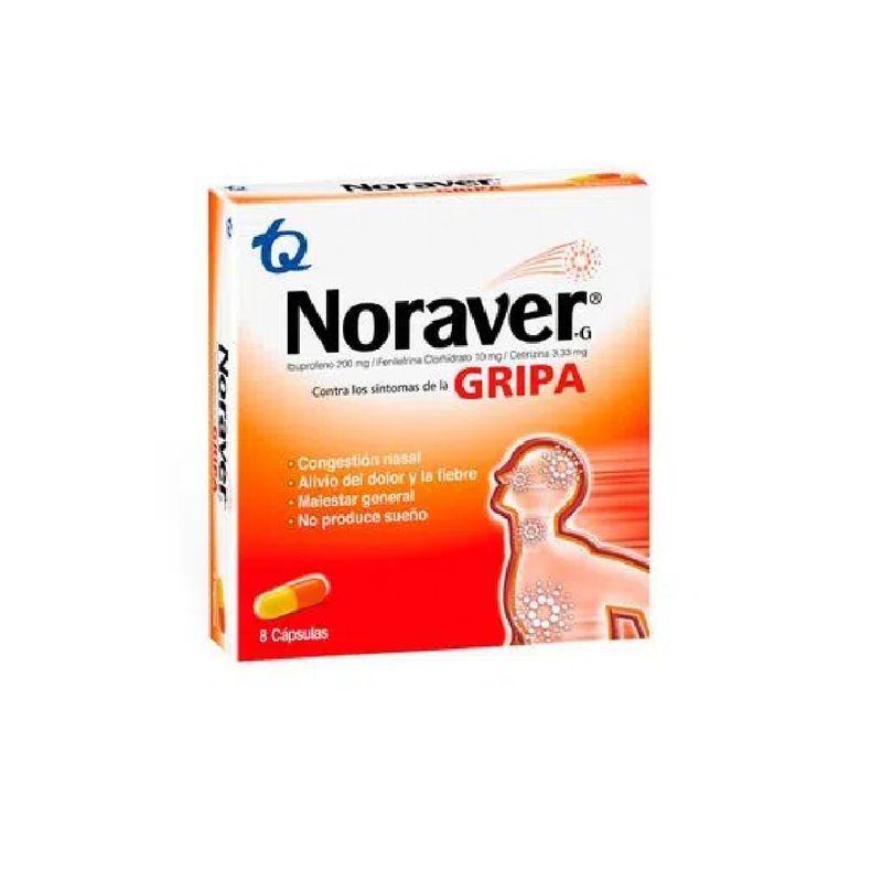 Analgésico Noraver Gripa x 8 und - Supermercado Megatiendas