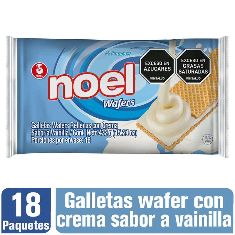 Galletas Wafer Noel Vainilla 18 unds x 24 g c/u - Supermercado Megatiendas
