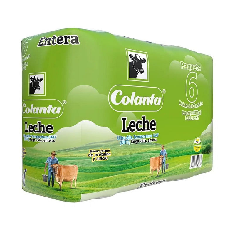 Leche Entera Colanta 6 unds x 1000 ml c/u - Supermercado Megatiendas