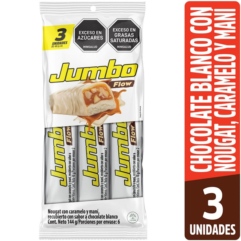 Chocolate Jumbo Flow Blanca 3 unds x 48 g c/u - Megatiendas