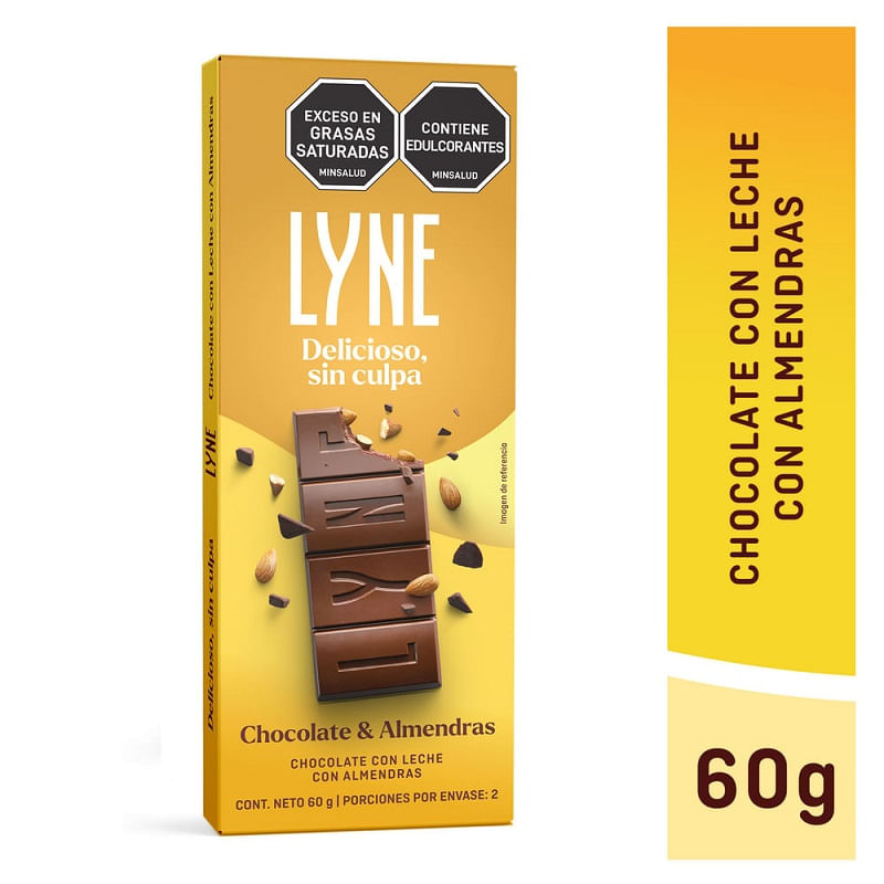 Chocolate Choco Lyne Leche con Almendra x 60 g - Supermercado Megatiendas