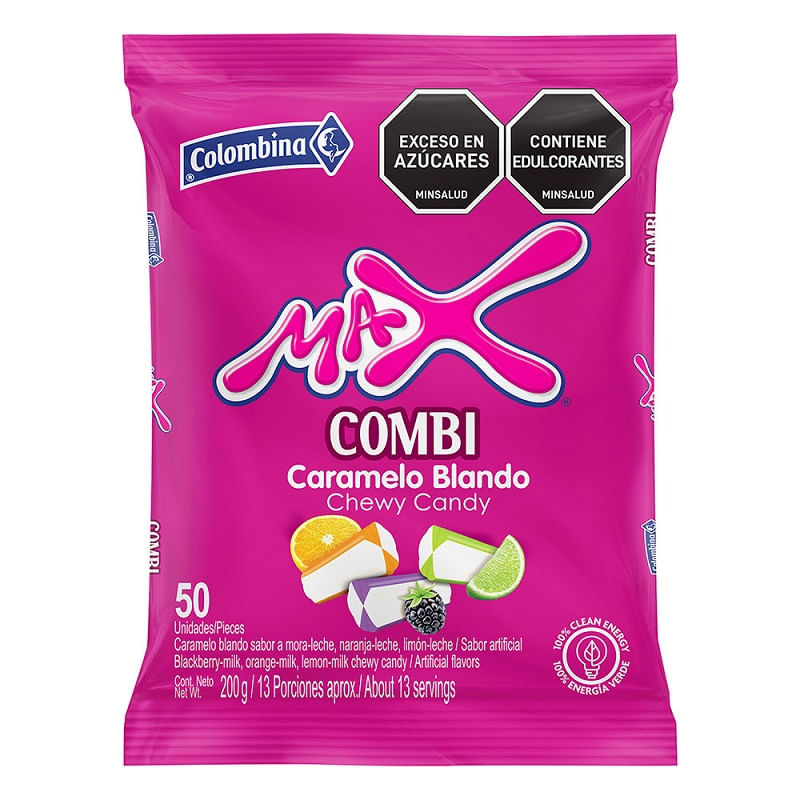 Caramelo Max Combi Masticable x 50 unds - Supermercado Megatiendas