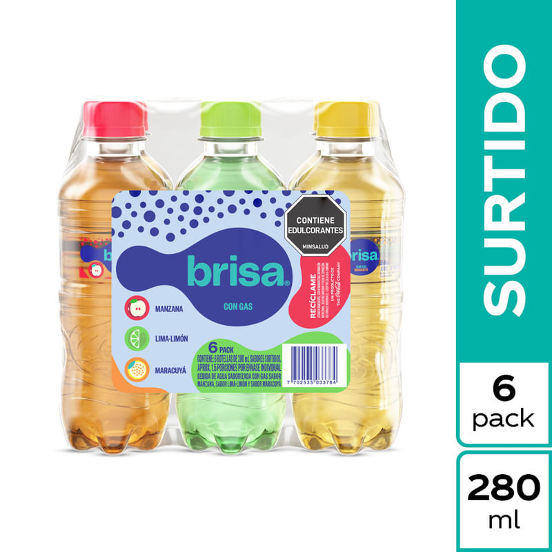 Agua Saborizada Brisa Surtida 6 unds x 280 ml c/u - Supermercado ...