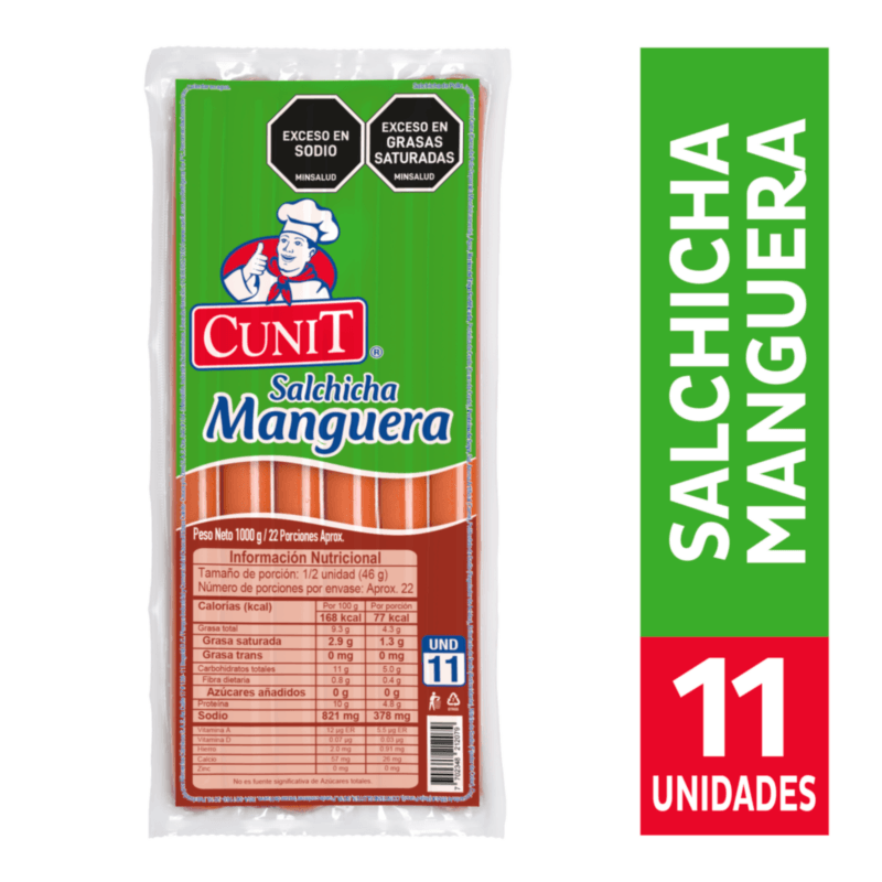 Salchicha Cunit Manguera x 1000 g - Supermercado Megatiendas