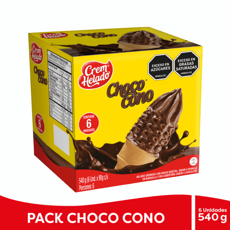 Helado Crem Helado Chococono 6 unds x 90 g c/u - Supermercado Megatiendas