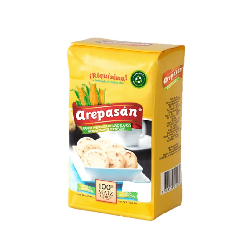 Harina Arepasan Maíz Blanco x 1000 g - Supermercado Megatiendas