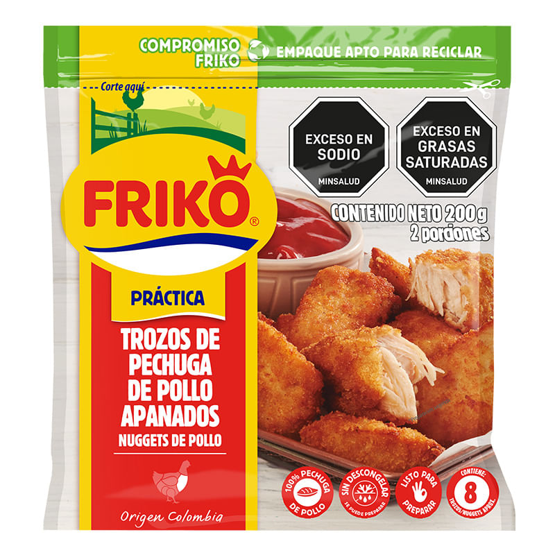 Trozos de Pechuga Friko Apanados x 200 g - Supermercado Megatiendas