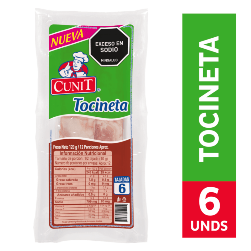 Tocineta Cunit x 120 g - Supermercado Megatiendas