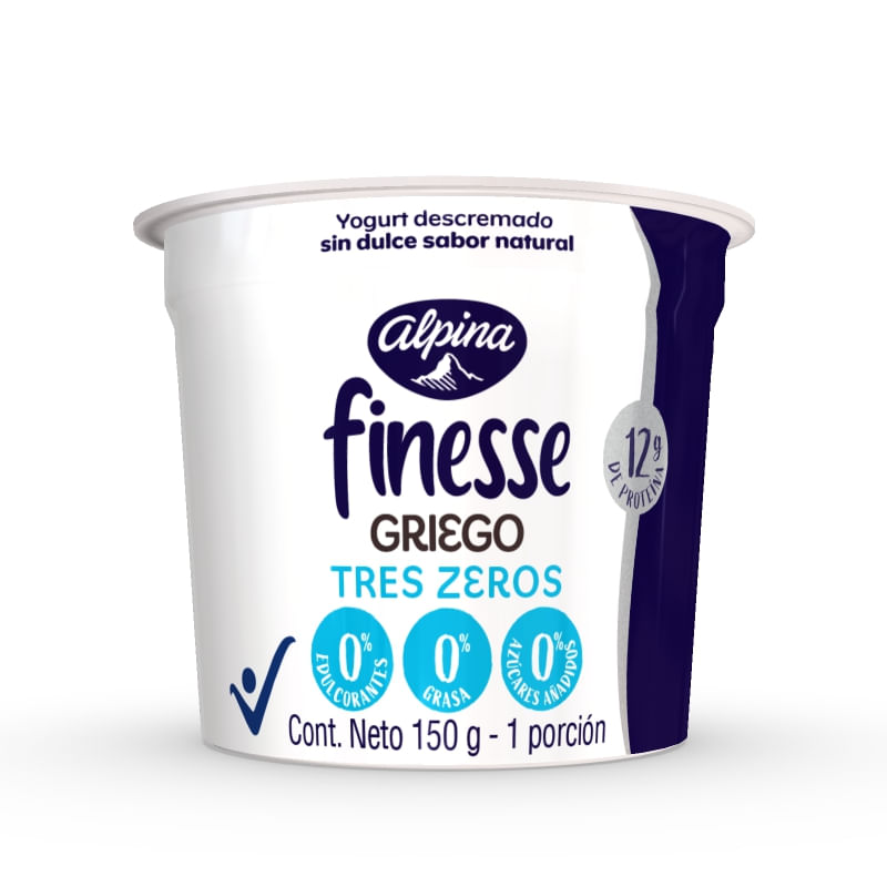 Yogurt Griego Alpina Triple Zero Finesse x 150 g - Supermercado Megatiendas