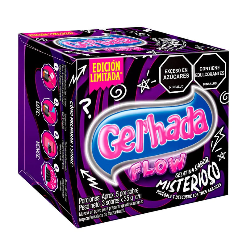 Gelatina Gel'Hada Flow Misterio 3 unds x 35 g c/u - Megatiendas