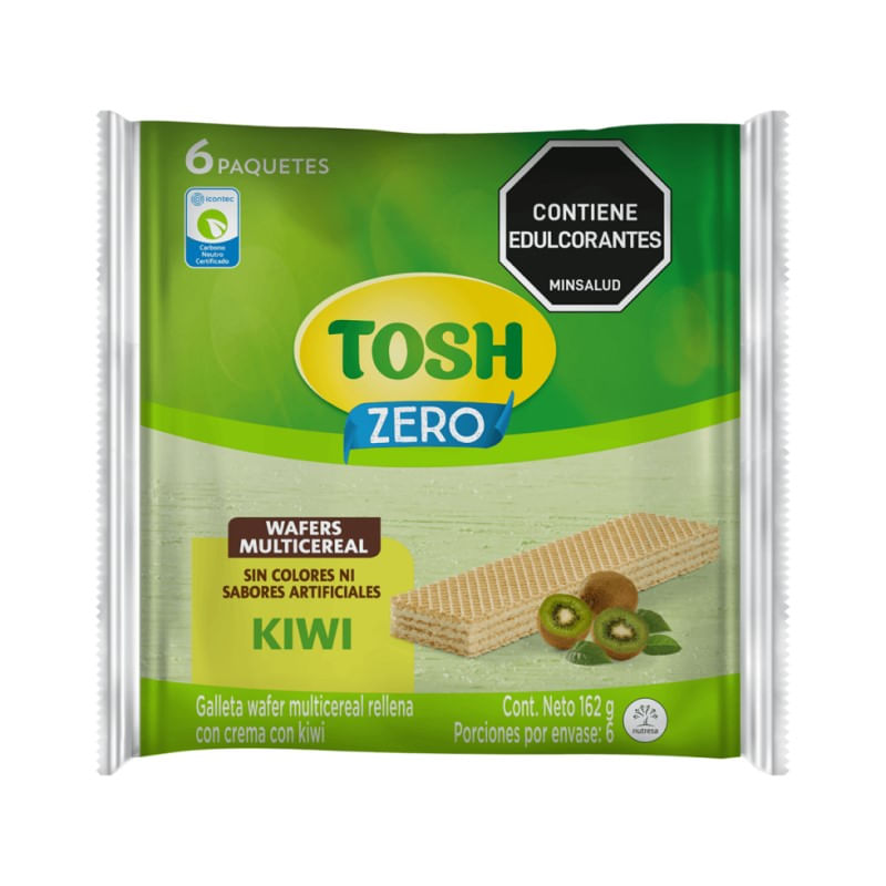 Galletas Wafer Tosh Multi Kiwi 6 unds x 27 g c/u - Supermercado Megatiendas
