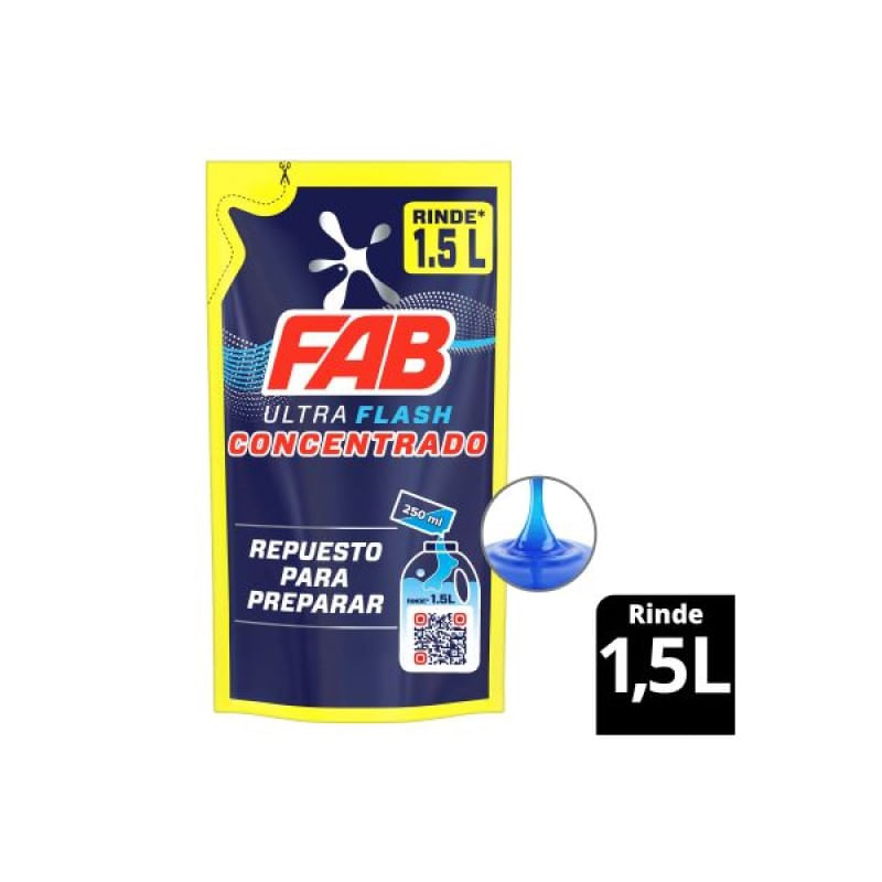 Detergente Líquido Fab Ultra Flash Concentrado x 250 ml - Supermercado ...