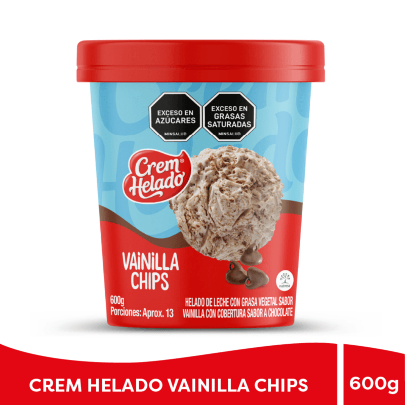 Helado Crem Helado Vainilla Chips x 600 g - Supermercado Megatiendas