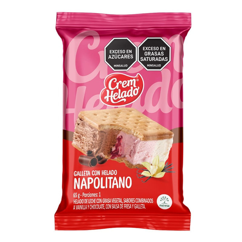 Helado Crem Helado Napolitano x 65 g - Supermercado Megatiendas